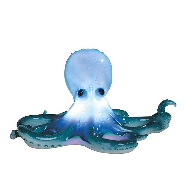 FC Design 9"H LED Blue Octopus Night Light Statue Marine Life ...