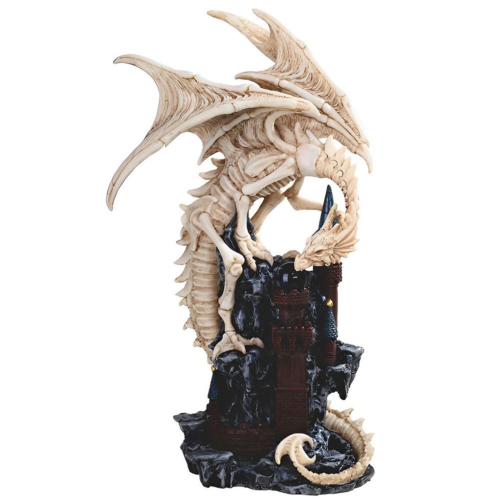 FC Design 12.5"H Beige Dragon Skeleton on Castle Statue Fantasy ...