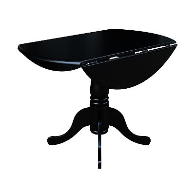 International Concepts 42 Round Dual Drop Leaf Pedestal Table Hickory Stone