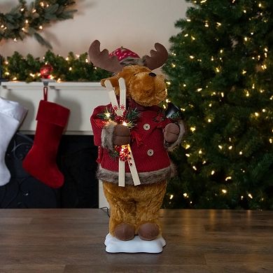 24" Lighted and Animated Musical Moose Christmas Figure