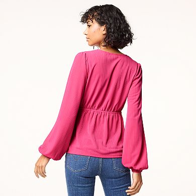 Women's INTEMPO Surplice Faux-Wrap Top