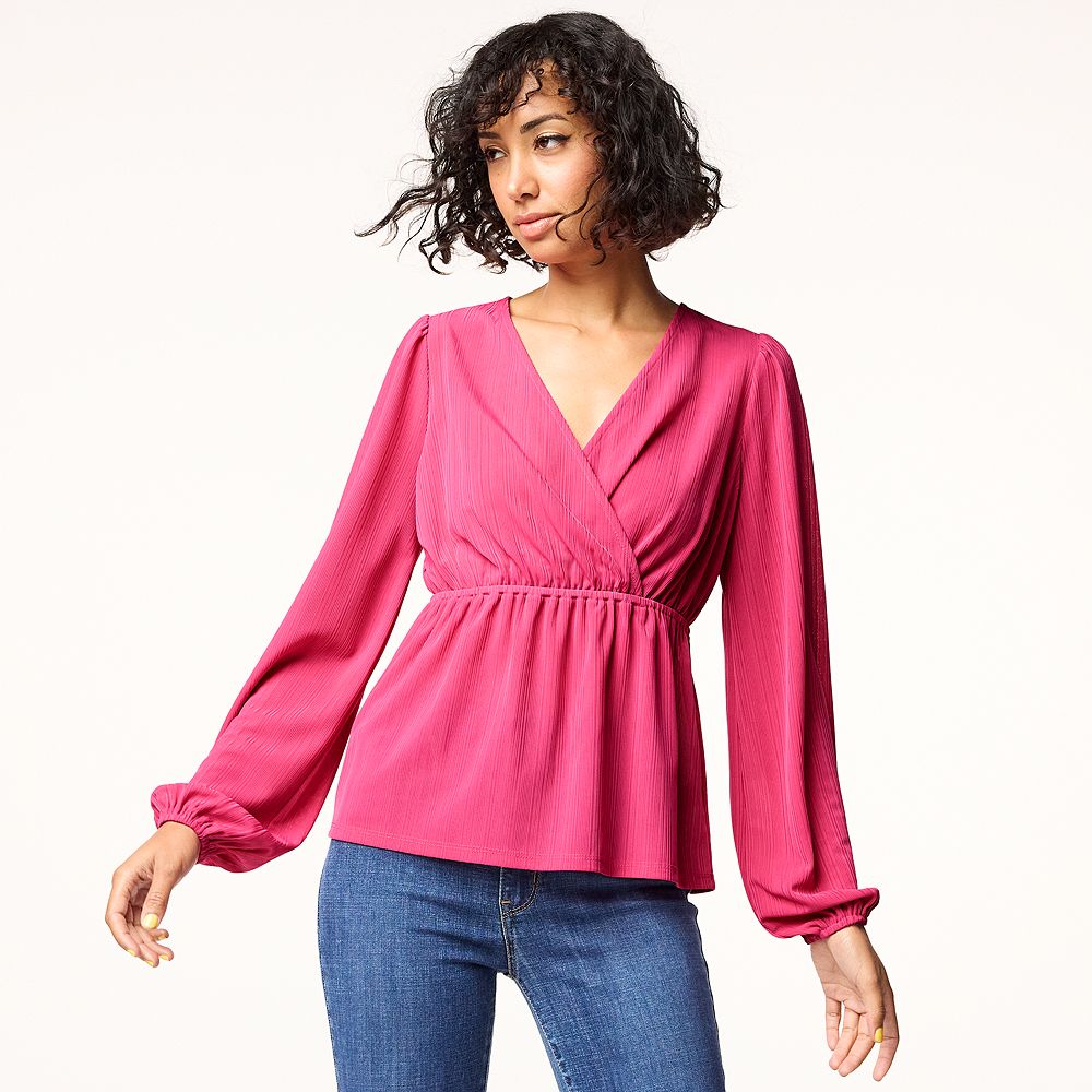 Women's INTEMPO Surplice Faux-Wrap Top