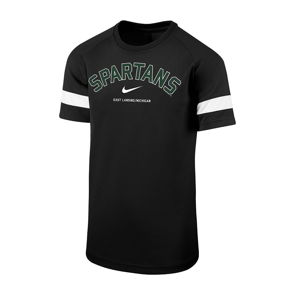 Youth Nike Black Michigan State Spartans Academy Raglan Sleeve Stripe ...