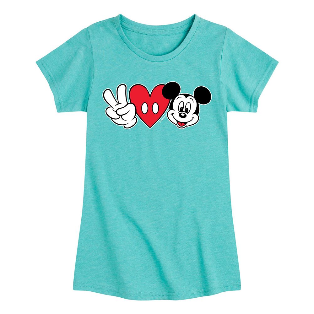 Disney's Mickey Mouse Peace Love Mickey Mouse Girls 7-16 Graphic Tee