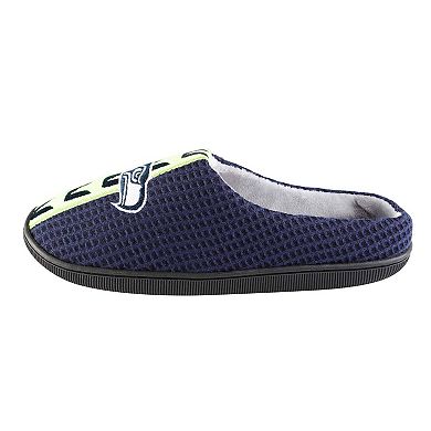 Men's FOCO College Navy Seattle Seahawks Team Stripe Memory Foam Slide ...