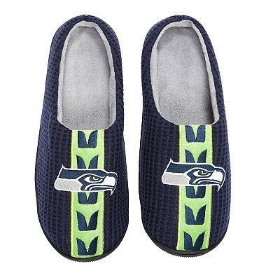 Men's FOCO College Navy Seattle Seahawks Team Stripe Memory Foam Slide ...