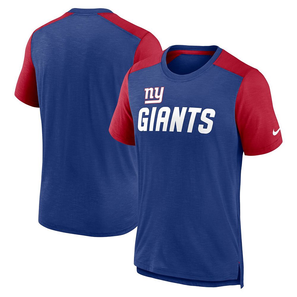 Men's Nike Heathered Royal/Heathered Red New York Giants Color Block ...