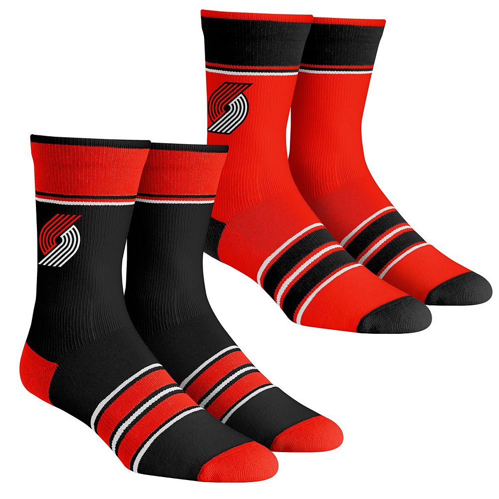 Unisex Rock Em Socks Portland Trail Blazers Multi-Stripe 2-Pack Team ...
