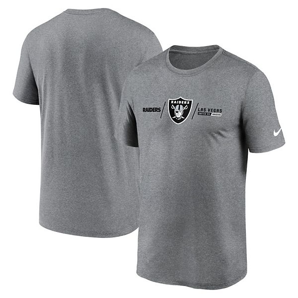 Men's Nike Heather Charcoal Las Vegas Raiders Horizontal Lockup Legend ...