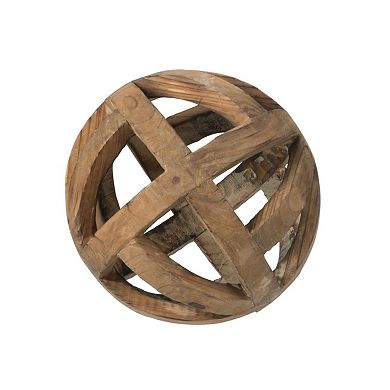 8" Brown Contemporary Style Rustic Spherical Orbs