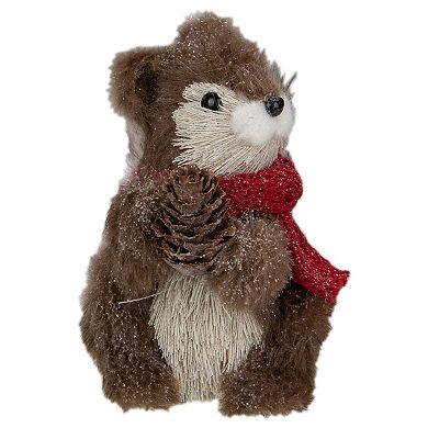 6" Standing Squirrel with Pinecone and Red Scarf Tabletop Christmas ...