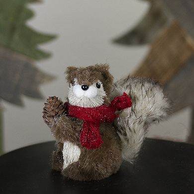 6" Standing Squirrel with Pinecone and Red Scarf Tabletop Christmas ...