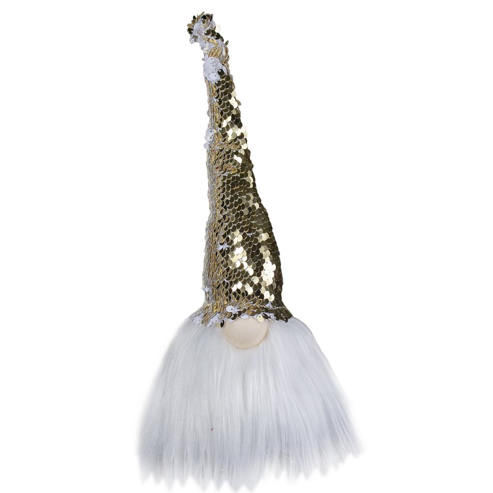 12" Elf Silver and Gold Sequin Hat Tabletop Christmas Decoration