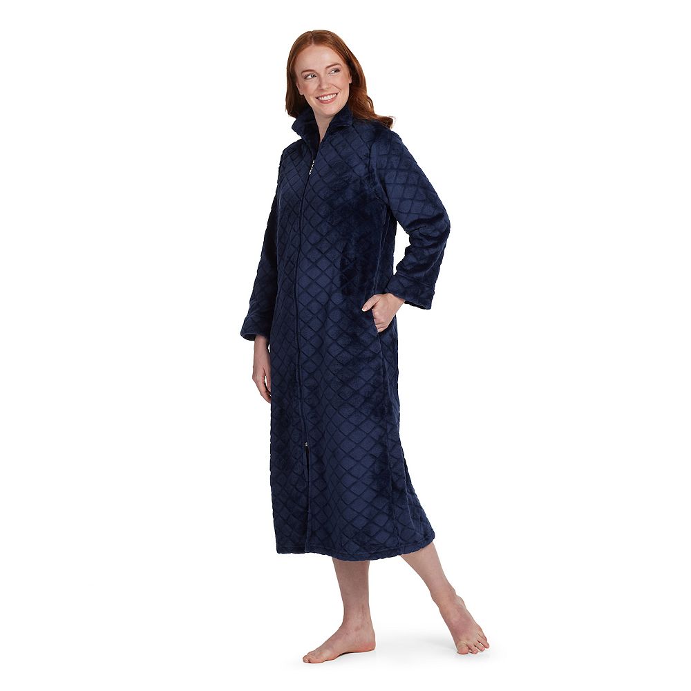 Women's Miss Elaine Essentials Fleece Long Zip Robe
