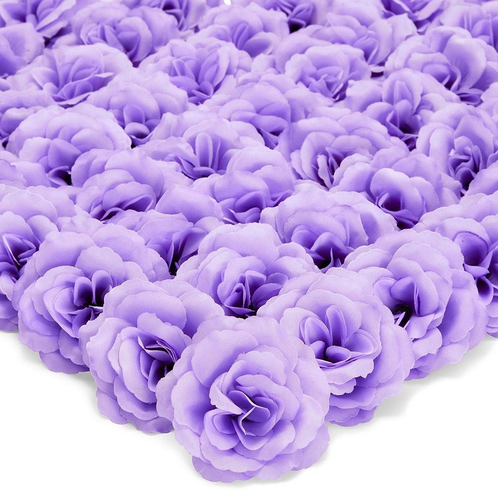 50 Pack Light Purple Roses Artificial Flowers Bulk, 3" Stemless Fake ...