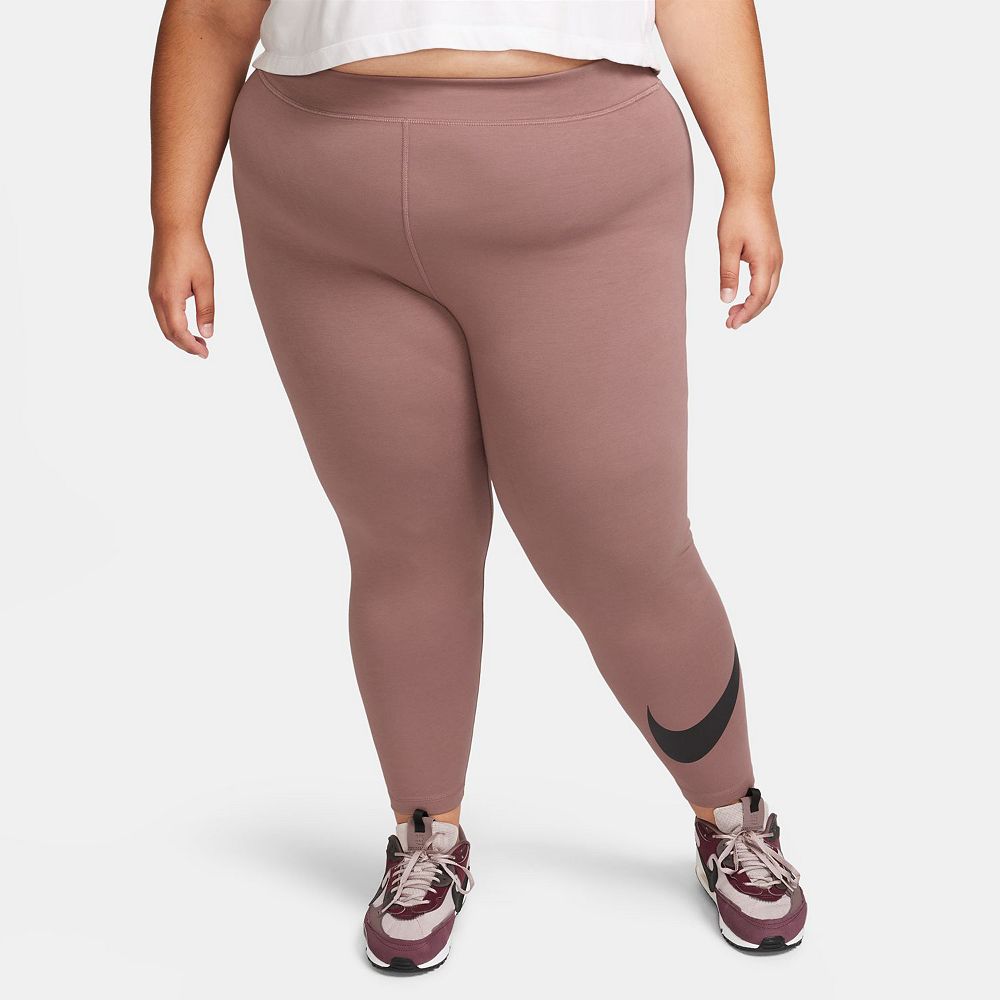 Plus Size Nike Swoosh Logo High-Rise Active Leggings