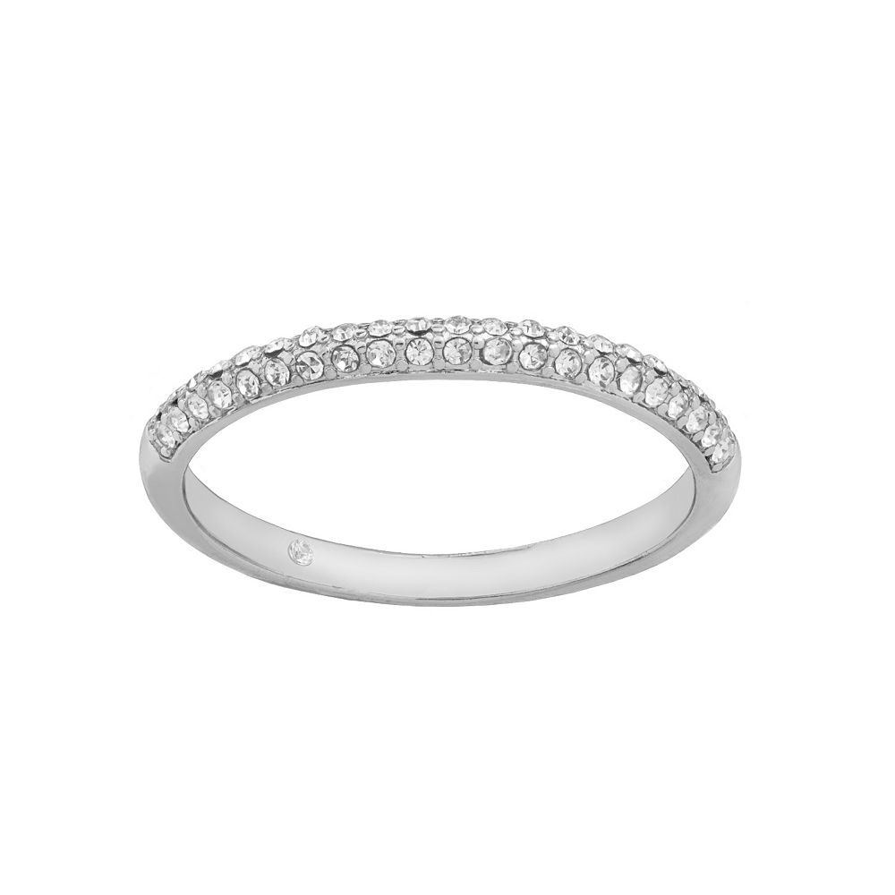 LC Lauren Conrad Silver Tone Crystal Delicate Stacking Ring