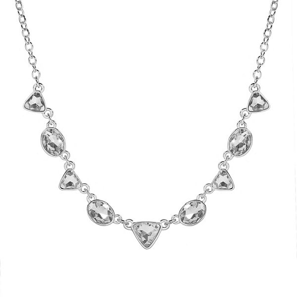 LC Lauren Conrad Silver Tone Crystal Statement Collar Necklace