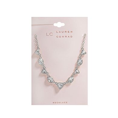 LC Lauren Conrad Silver Tone Crystal Statement Collar Necklace