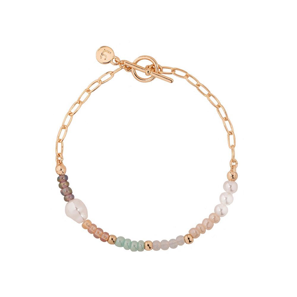 LC Lauren Conrad Gold Tone Simulated Pearl Beaded Bracelet