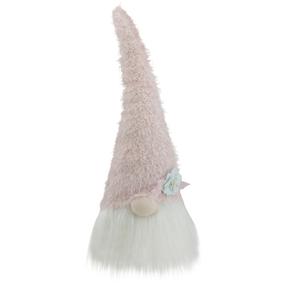 16" Pink and White Spring and Easter Gnome Table Top Head with a Blue ...