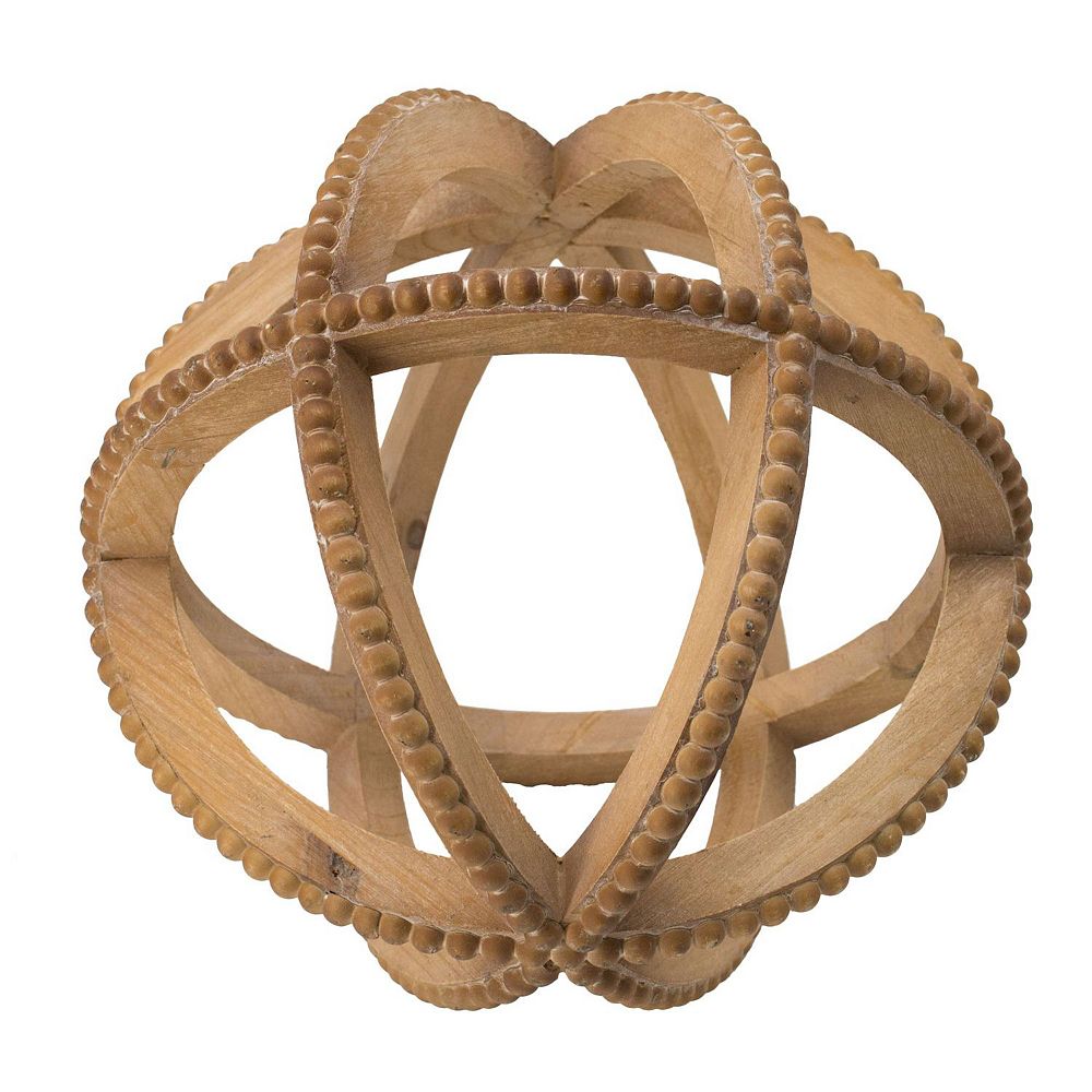 10" Brown Transitional Ball Orbs with Bead Trim