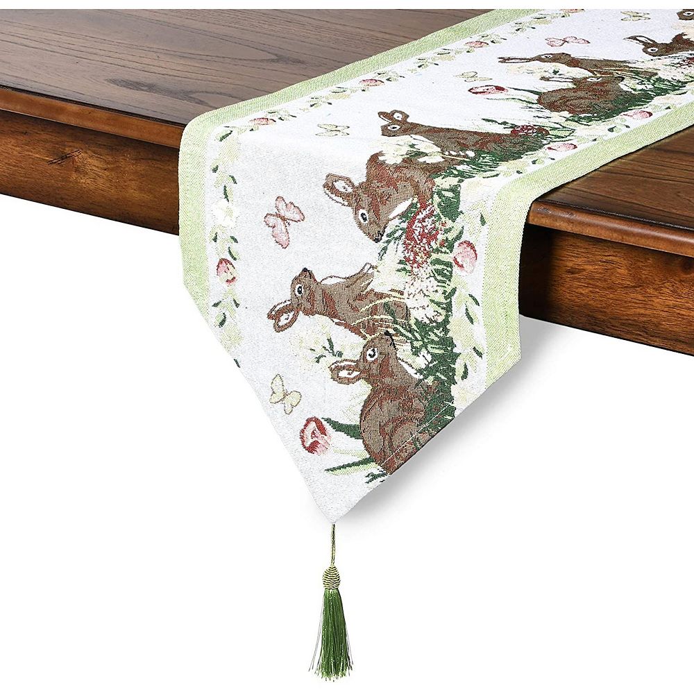 Embroidered Easter Bunny Table Runner, Ideal Home Decoration 68.5 x 12.5 In