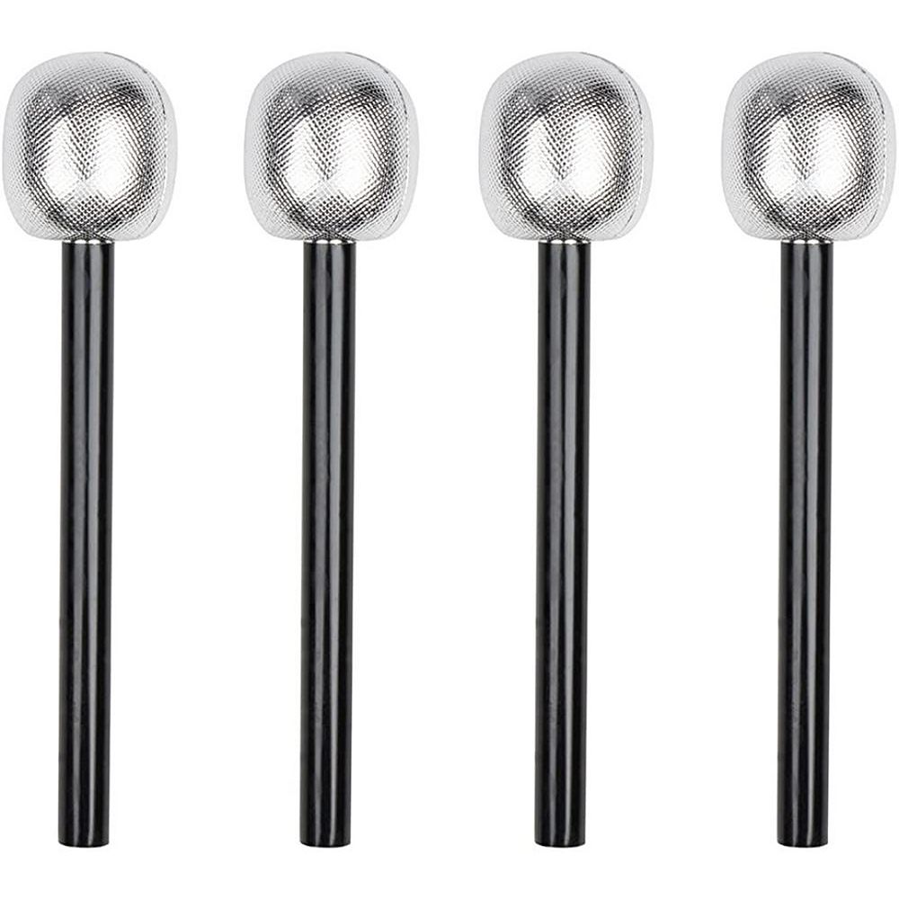 Rockstar Microphone Prop Costume Set, Pop Star Dress Up (4 Pack)