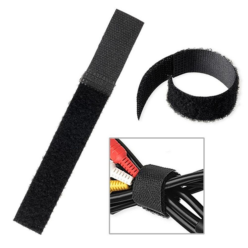 Black Cable Ties Wire Cord Straps Reusable Hook Loop