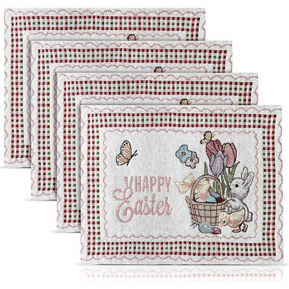 4x Easter Woven Placemats Set for Dining Table, Spring Party Favor ...