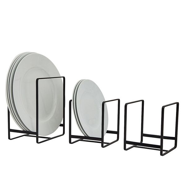 3 Piece Plate Organizer For Kitchen Cabinet, Shelf, 2 Sizes For Pots ...