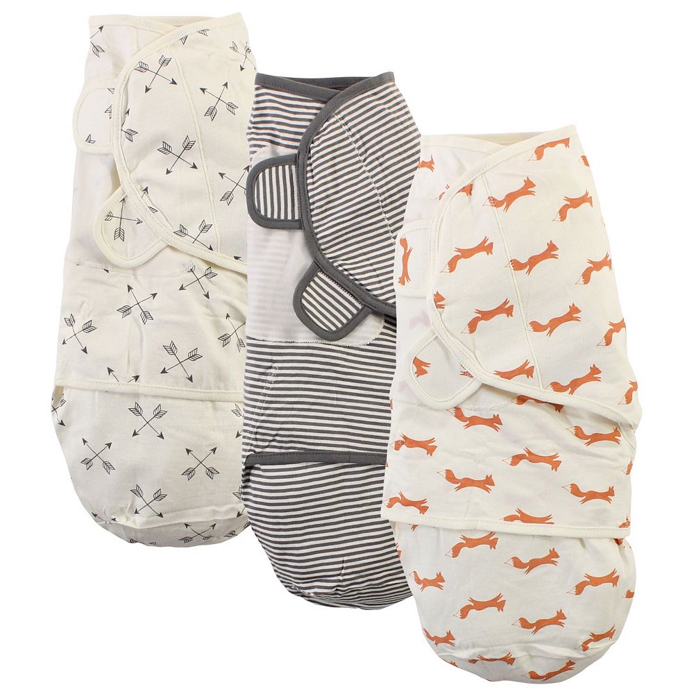 Touched by Nature Baby Boy Organic Cotton Swaddle Wraps, Fox