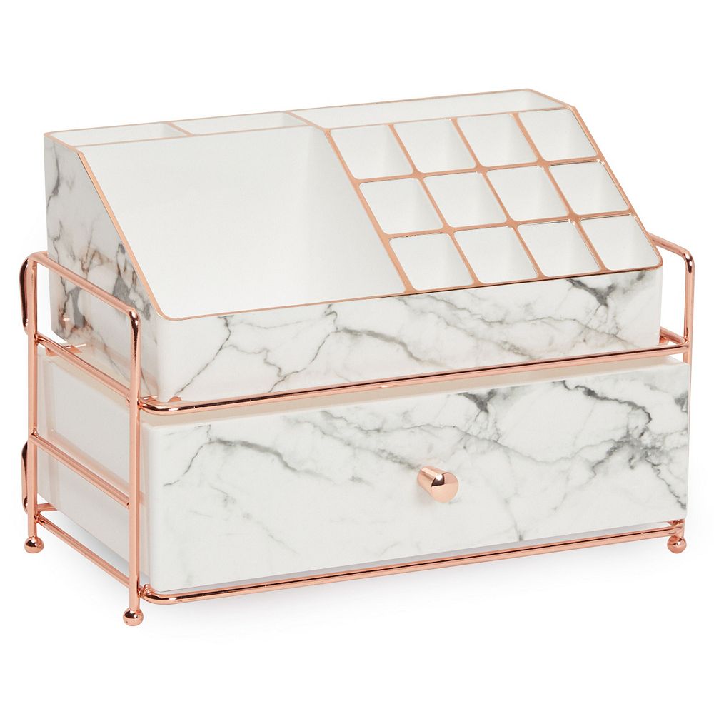 Marble Cosmetic Makeup Organizer Storage Drawers for Vanity Perfume ...