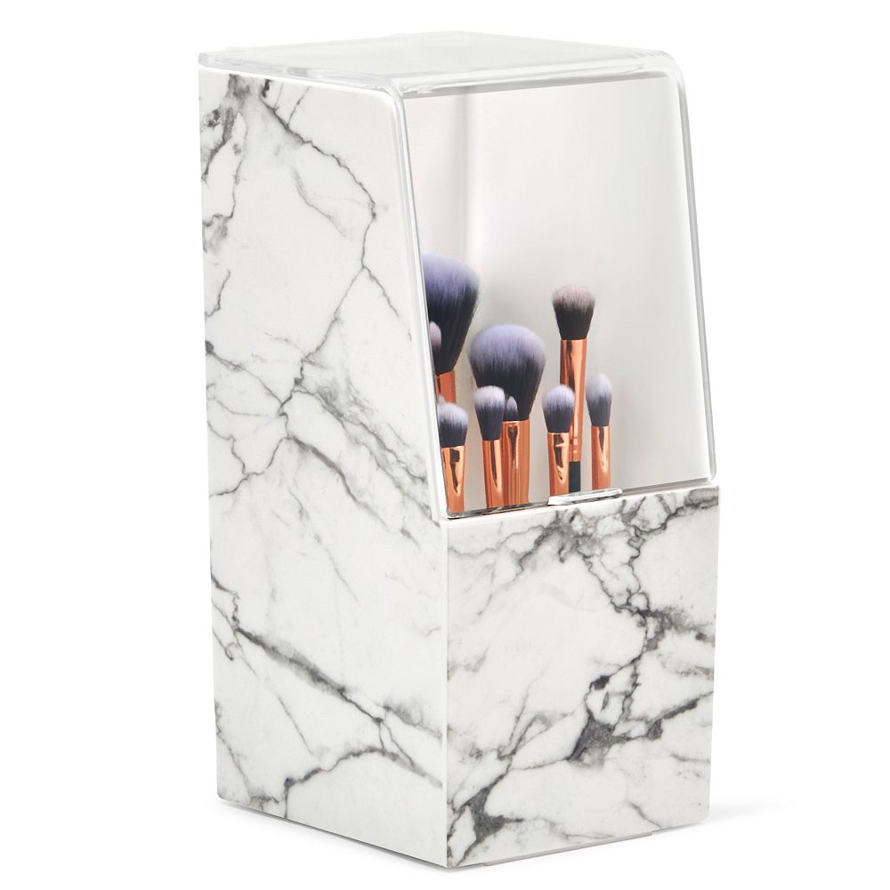 14 Slots Marble Makeup Brush Holder Organizer Display Case for Vanity ...