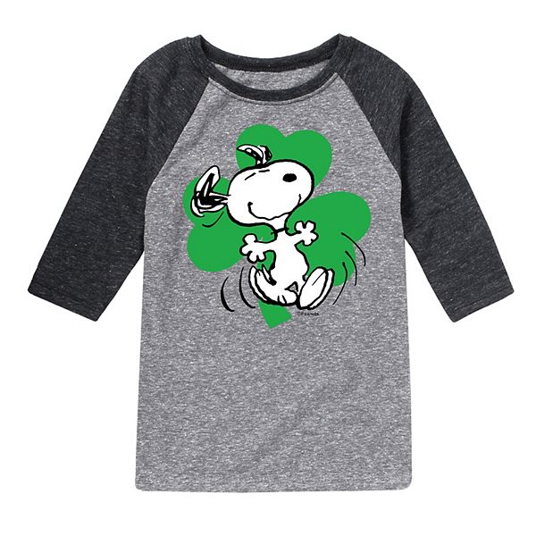 Boys 8-20 Peanuts Snoopy Shamrock Graphic Raglan Tee