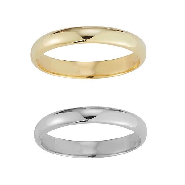 Sunkissed Sterling Two-Tone Sterling Silver Rings Duo Set
