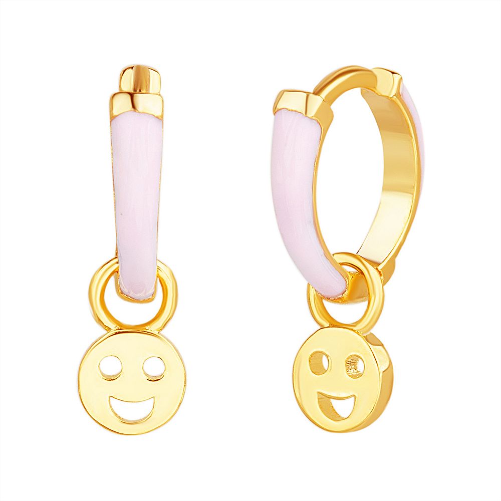 peiti cheris Kids' 14k Over Sterling Silver Pink Enamel Huggie Hoops ...