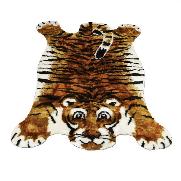 Walk on Me Faux Fur Super Soft Kids Tiger Area Rug Made in France
