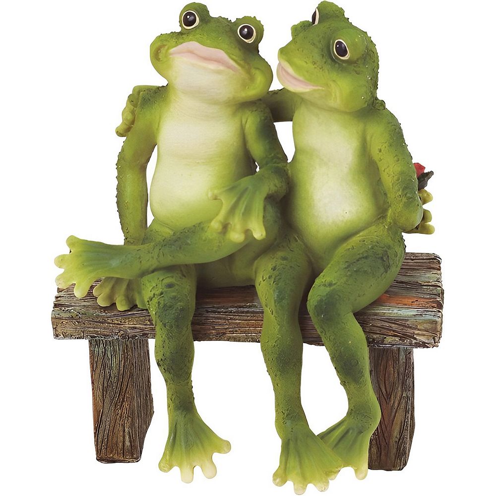 FC Design 5"H Frog Couple Sitting on Bench Statue Fantasy Animal ...