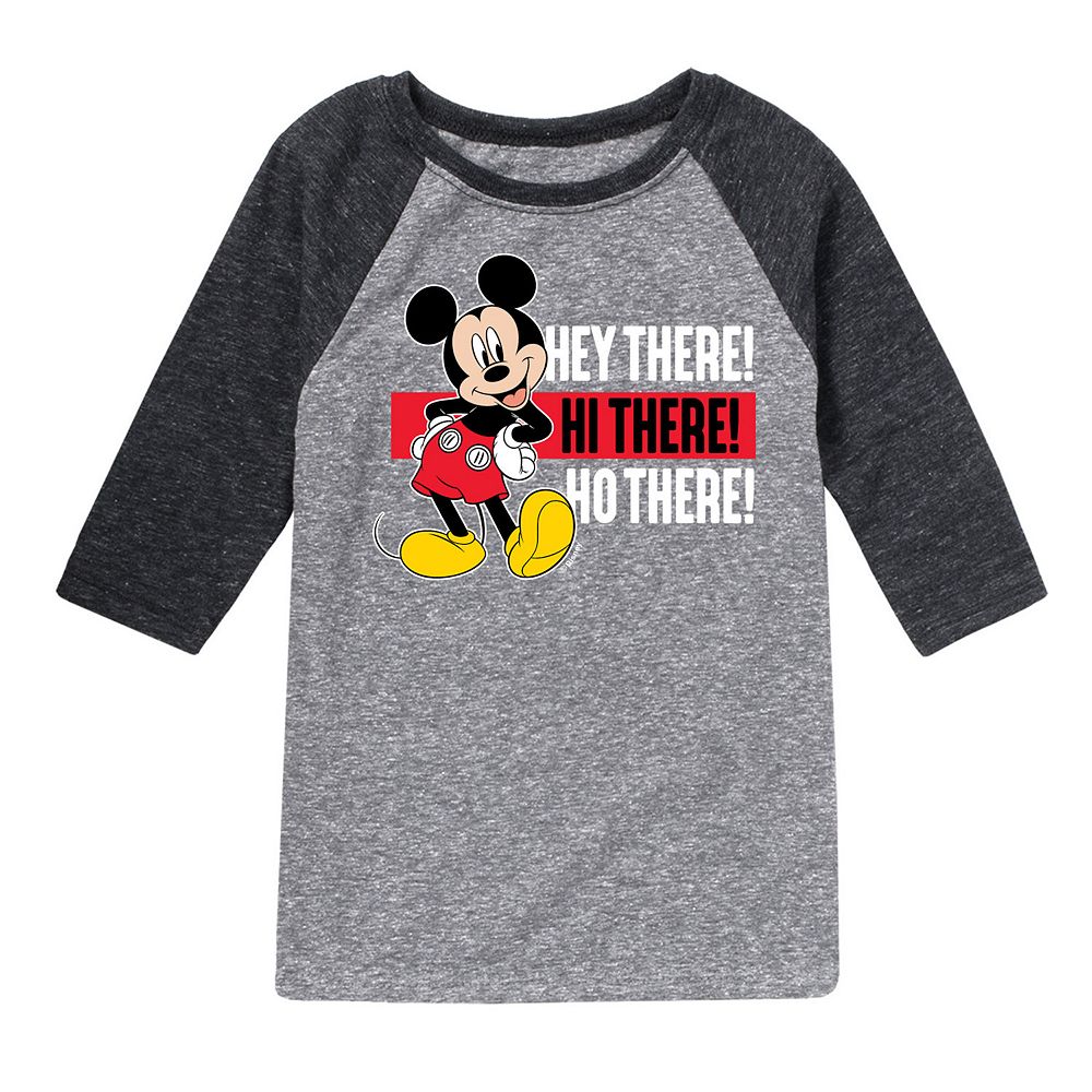 Disney's Boys 8-20 Hey There Mickey Raglan Tee