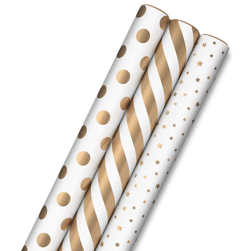Hallmark All Occasion Wrapping Paper Bundle with Cut Lines on Reverse 3-pk.