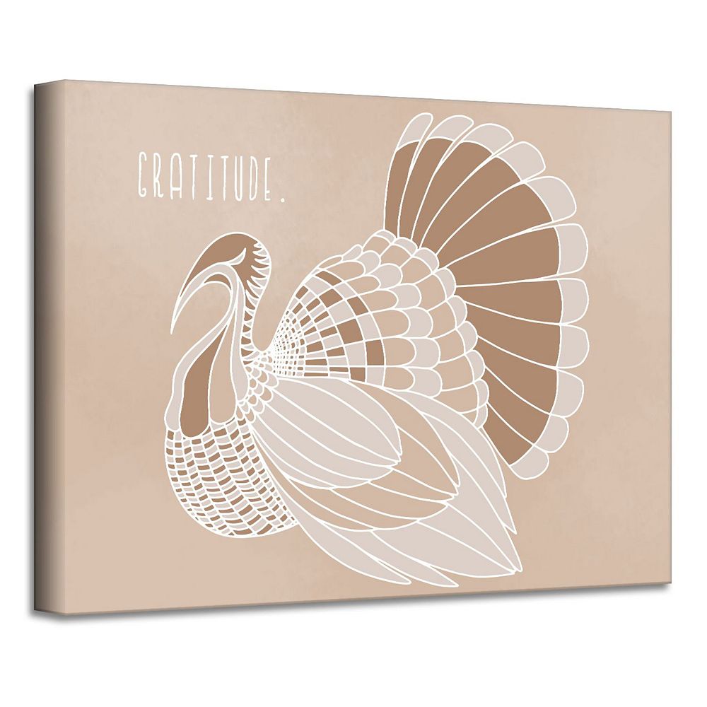Brown and Beige Minimal Turkey II Canvas Thanks Giving Wall Art Decor ...