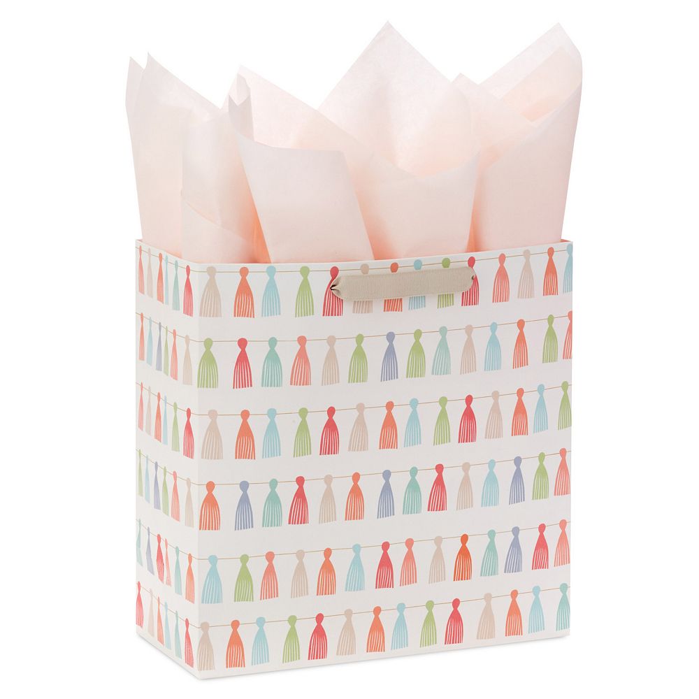 Hallmark Signature Studio Rainbow Tassels 10-in. Large Gift Bag with ...