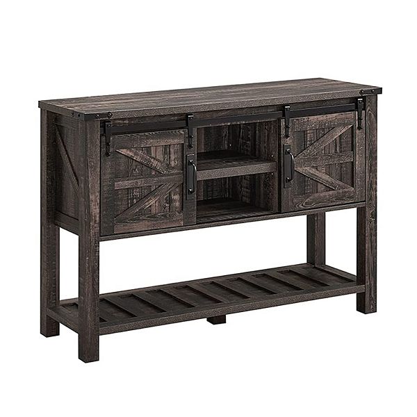 Farmhouse console table with barn doors store