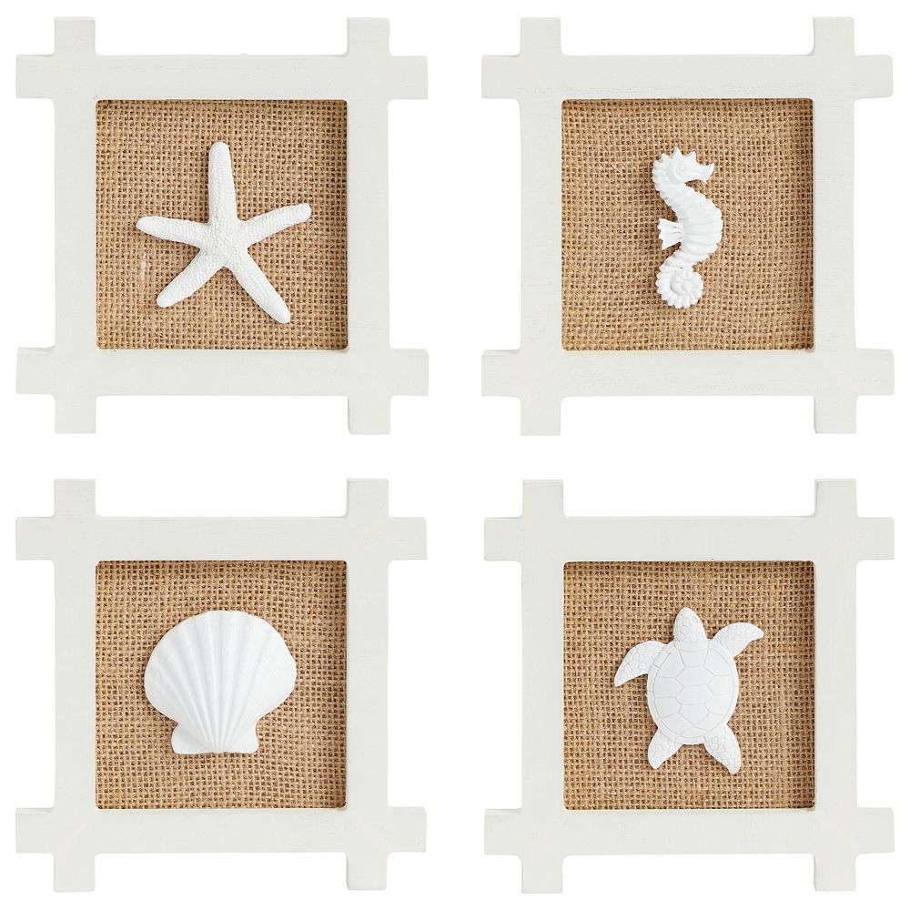 4x Coastal Hanging Seashell Wall Decor for Beach Theme Bathroom & Home ...
