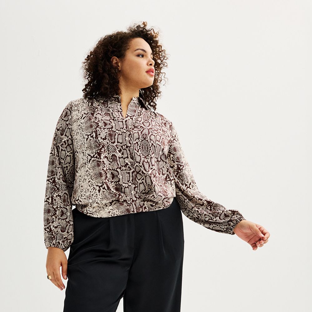 Plus Size INTEMPO Twist-Front Shirt