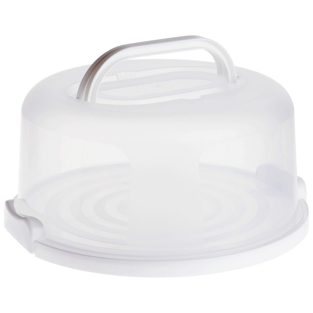 Round Cake Carrier with Lid and Handle for 10-Inch Desserts (12 x 5.9 In)