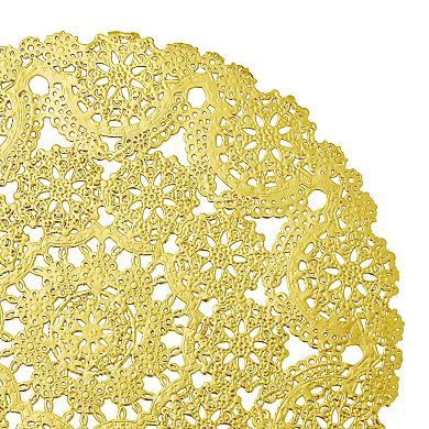 60 Pack Gold Paper Doilies 10 inch, Round Medallion Lace, Wedding ...