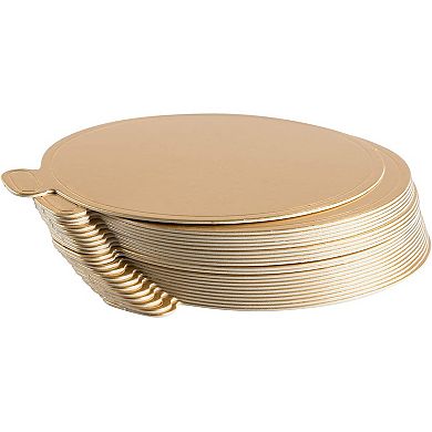Mini Cake Boards, Gold Dessert Plates (3.5 in., 200 Pack)