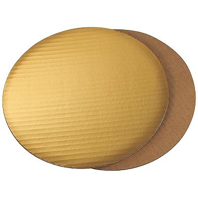 12-Pack Round Cake Boards Cardboard Gold Cake Circle Base, 10" Diameter